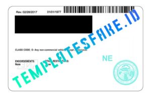 Nebraska DL - Templates Fake ID