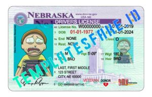 Nebraska DL - Templates Fake ID